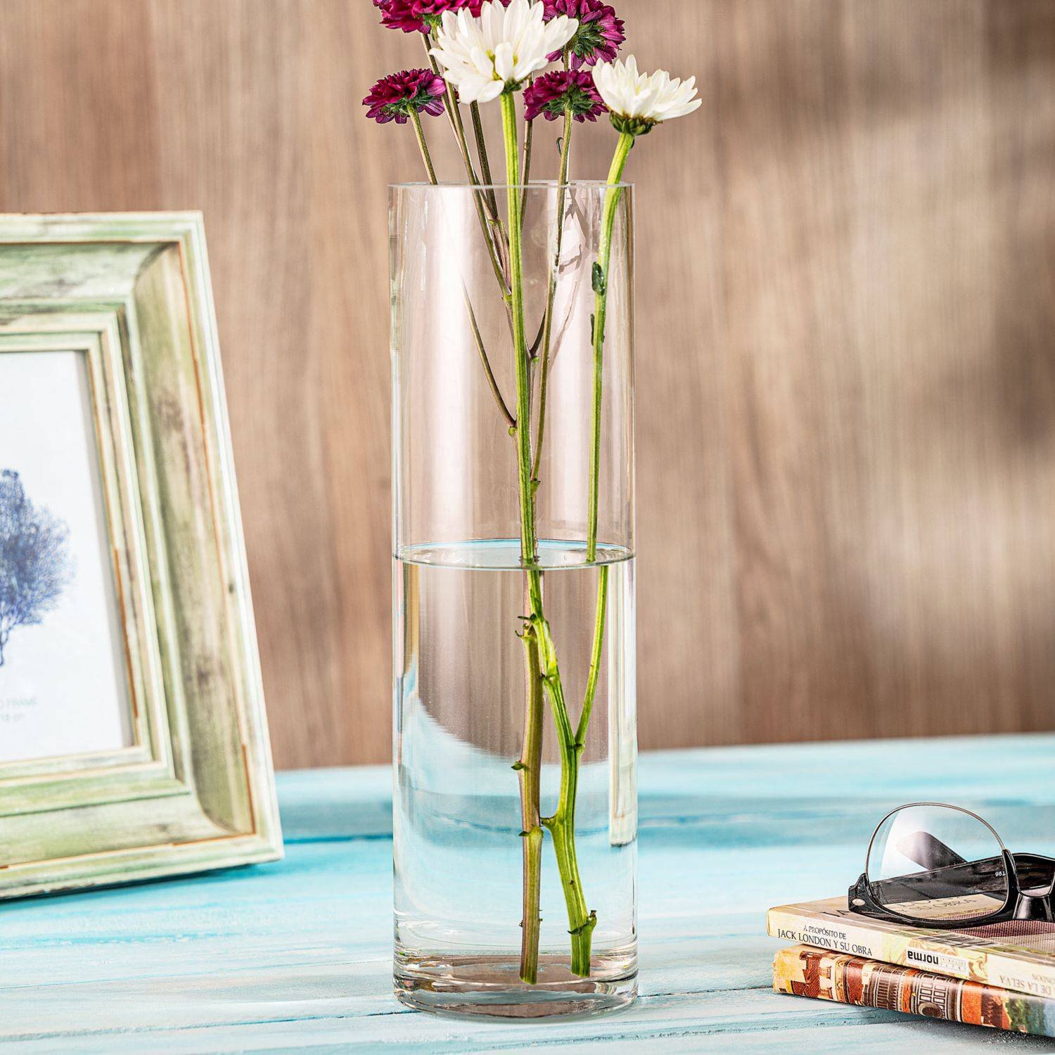 Florero 40cm Cilindro Transparente - Corel Decoraciones