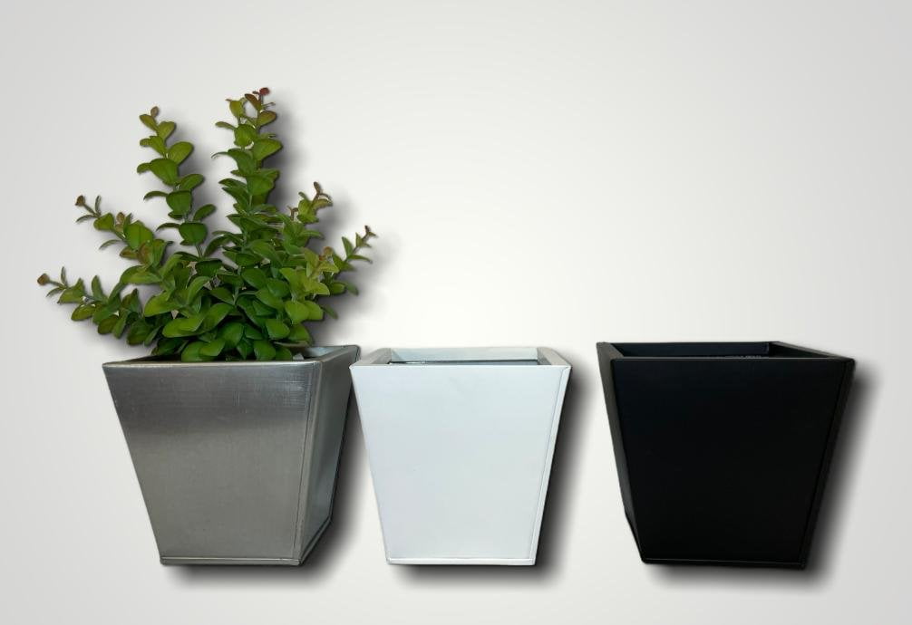 Macetero Cónico Cuadrado con borde - Corel Decoraciones